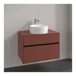 Villeroy & Boch Villeroy und Boch Collaro Waschtischunterschrank C03700AH 80x54,8x50cm, Waschtisch mittig, wine red