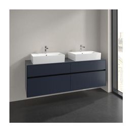 Villeroy & Boch Villeroy und Boch Collaro Waschtischunterschrank C137B0VQ 160x54,8x50cm, f&uuml;r 2 Waschtische, LED-Beleuchtung 12W, marine blue
