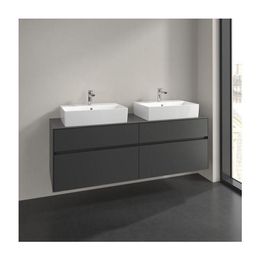 Villeroy & Boch Villeroy und Boch Collaro Waschtischunterschrank C137B0VR 160x54,8x50cm, f&uuml;r 2 Waschtische, LED-Beleuchtung 12W, graphite
