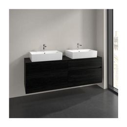 Villeroy & Boch Villeroy und Boch Collaro Waschtischunterschrank C137B0AB 160x54,8x50cm, f&uuml;r 2 Waschtische, LED-Beleuchtung 12W, black oak
