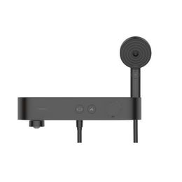 Hansgrohe ShowerTablet Wannenthermostat 24340670 Aufputz, mit schwenkbaren Wannenauslauf, 2 Verbraucher, mattschwarz