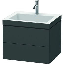 Duravit L-Cube Waschtisch-Unterschrank LC6926O4949 60 x48 cm, 1 Hahnloch, graphit matt, 2 Schubk&auml;sten