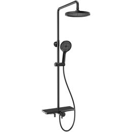 Stangenbrause-Set Sanotechnik, H:120cm, schwarz, Brausegarnituren, "Überkopfbrausestangen Set", schwarz