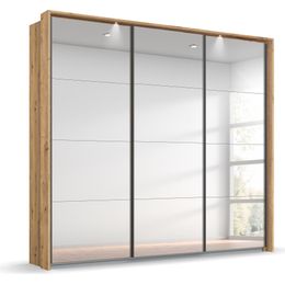 Schwebet&uuml;renschrank Rauch, B:211cm H:214cm T:68cm, braun, Holzwerkstoff, Schr&auml;nke, "Kleiderschrank Schrank Garderobe OTELI inkl. 3 Innenschubladen",