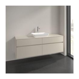 Villeroy & Boch Villeroy und Boch Collaro Waschtischunterschrank C12000VN 160x54,8x50cm, Waschtisch mittig, cashmere grey