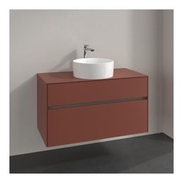 Villeroy & Boch Villeroy und Boch Collaro Waschtischunterschrank C03800AH 100x54,8x50cm, Waschtisch mittig, wine red