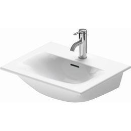 Duravit Viu Handwaschbecken 2344530060 53x43cm, ohne Hahnloch, wei&szlig;, mit &Uuml;berlauf, mit Hahnlochbank