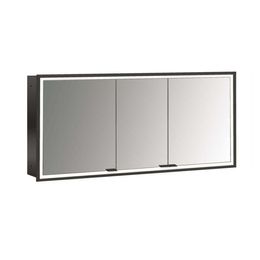 Emco prime Unterputz-Lichtspiegelschrank 949713597 1400x730mm, 3-t&uuml;rig, schwarz/spiegel