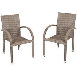Stapelstuhl Garden Pleasure, B:57cm H:90cm T:64cm, beige, Kunststoff, Esszimmer, Stühle, "MODESTO", 2er Set, auch für die Gastronomie geeignet