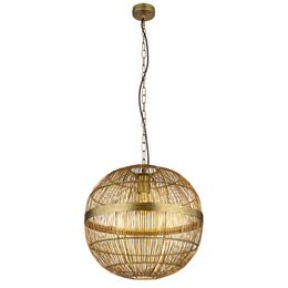 Globo LIGHTING Hängeleuchte "HERMI II", Ø 40cm H: 120cm, 1 Stk.grau, Esszimmer, Leuchten, Hängelampe altmessing Metallgeflecht Höhe kürzbar Esstisch