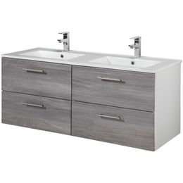 Doppelwaschtisch Welltime, B:120cm H:54cm T:47cm, wei&szlig;, Waschtische, "Trento, verschiedene Ausf&uuml;hrungen und Farben", Badm&ouml;bel in Breite 120 cm, 2