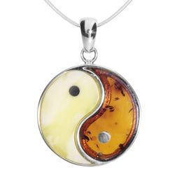 OSTSEE-SCHMUCK Damen Kette mit Anh&auml;nger "OSTSEE-SCHMUCK Kette mit Anh&auml;nger Yin & Yang", 42cm, Silber 925 (Sterlingsilber), L: 42, silber, Silber 925