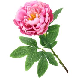 Kunstblume I.GE.A., B:20cm H:60cm L:14cm, rosa, Polyester, Kunstpflanzen, "P&auml;onie Bauernrose", Pfingstrosen Einzelblume, 3er Set