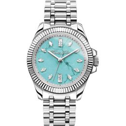 Thomas Sabo Damen Quarzuhr "DIVINE JEWELERY STONE", silber, Armbanduhren, Armbanduhr, Damenuhr, Edelstahl, analog, Zirkonia (synth.), Malachit