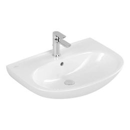Villeroy & Boch Villeroy und Boch O.novo Waschtisch 4A406501 65x48cm, oval, Hahnloch mit &Uuml;berlauf, wei&szlig;