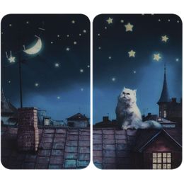 Wenko Herd-Abdeckplatte "Universal Modell Moon Cat", B/H/L: 30cm x 5,5cm x 52cm, 2 Stk., schwarz, Herdabdeckplatten, Herdabdeckung f&uuml;r alle