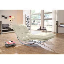 Relaxliege W.Schillig, B:75cm H:85cm T:169cm, beige, Stoff S37 (100% Polyester), Wohnzimmer, Sofas, "daily dreams", in Waffelkissen-Optik,