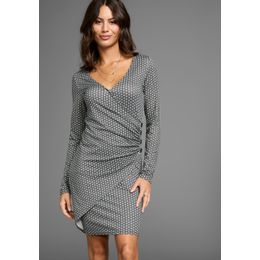 Laura Scott Damen Jerseykleid, bunt, Gr. 46, bedruckt, gemustert, Jersey, Obermaterial: 92% Polyester, 8% Elasthan, Kleider, mit Wickeleffekt