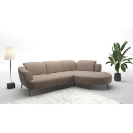 Sit & More Ecksofa SIT & MORE, B:309cm H:87cm T:199cm, braun, 100% Polyester, Wohnzimmer, Sofas, "Zoe", ink.Sitztiefenverstellung, wahlweise mit