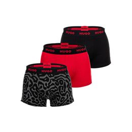Hugo Herren Boxershorts "Boxershort TRUNK TRIPLET DESIGN 3er Pack", Gr. S, rot, Obermaterial: 95% Baumwolle CO. 5% Elasthan EL., Unterhosen