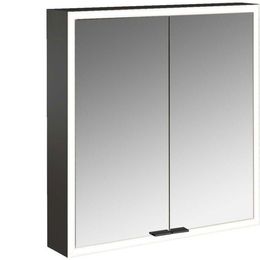 Emco prime Aufputz-Lichtspiegelschrank 949713561 600x700mm, 2-t&uuml;rig, schwarz/spiegel