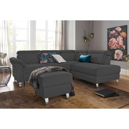 Sit & More Ecksofa SIT & MORE, B:245cm H:84cm T:194cm, grau, Wohnzimmer, Sofas, "Arngast L-Form", inklusive Kopfteilverstellung und Federkern