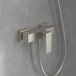 Villeroy & Boch Villeroy und Boch Architectura Square Duscharmatur TVS12500100064 mit R&uuml;ckflussschutz, Wandmontage, brushed nickel black