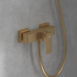 Villeroy & Boch Villeroy und Boch Architectura Square Duscharmatur TVS12500100076 mit R&uuml;ckflussschutz, Wandmontage, brushed gold