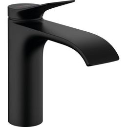 Hansgrohe Vivenis 110 Waschtischarmatur 75020670 mit Zugstangen-Ablaufgarnitur, schwarz matt