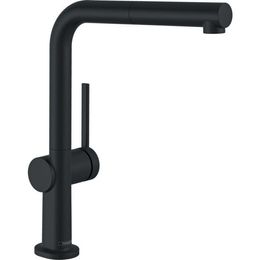 Hansgrohe Talis M54 K&uuml;chenarmatur 72860670 Niederdruck, mit Ausziehauslauf, 1jet, mattschwarz
