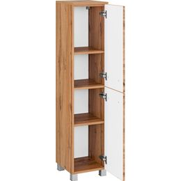 Midischrank Welltime, B:30cm H:135cm T:35cm, braun, Badezimmer, Schr&auml;nke, "Soria"