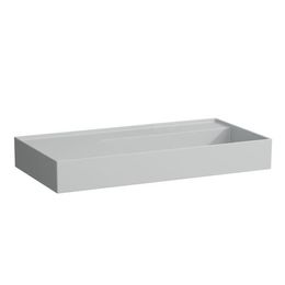 Laufen Kartell Waschtisch 8103397591121, 90x46cm, grau, Ablage links, ohne Hahnloch, Saphirkeramik