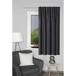 Vorhang Home Wohnideen, B:135cm H:145cm, grau, Polyester, Wohnzimmer, Gardinen, "THERMOCHENILLE", Thermochenille THERMO Uni