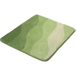 Badematte Kleine Wolke, H:20mm, grün, Polyacryl, Badematten, "Malena", Badteppich, modernes Wellen Design, Farbverlauf, waschbar