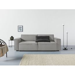Schlafsofa Inosign, B:245cm H:90cm T:102cm, blau, 100% Polyester, Wohnzimmer, Sofas, "Marva", incl. Bettfunktion und Bettkasten, Federkern