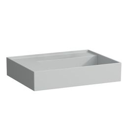 Laufen Kartell Waschtisch 8103357591121, 60x46cm, grau, Ablage links, ohne Hahnloch, Saphirkeramik