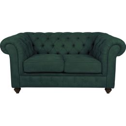 Chesterfield-Sofa Home Affaire, B:147cm H:74cm T:89cm, gr&uuml;n, Samtoptik (100% Polyester);Samtoptik (100% Polyester);Luxus-Microfaser Lederoptik (100%