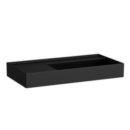 Laufen Kartell Waschtisch H8103397161121 90x46cm, Ablage links, ohne &Uuml;berlauf, ohne Hahnloch, schwarz matt