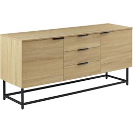 Sideboard OTTO HOME "Tayler", naturfarben, B:160cm H:76cm T:45cm, Sideboards, Sideboard, pflegeleichte Melaminoberfl&auml;che, Metallgestell, Breite 160 cm
