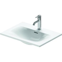 Duravit Viu Einbauwaschtisch 0385600058 2 Hahnl&ouml;cher, wei&szlig;, 60x45cm, mit &Uuml;berlauf, ohne Hahnlochbank