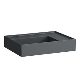 Laufen Kartell Waschtisch H8103347581121 60x46cm, Ablage rechts, ohne &Uuml;berlauf, ohne Hahnloch, graphit matt