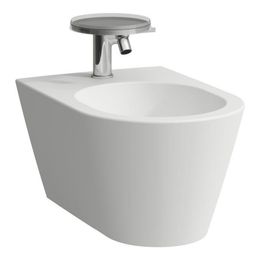 Laufen Kartell Wand-Bidet 8303317573021 wei&szlig; matt, 37x54,5cm, 1 Hahnloch, mit Ab- und &Uuml;berlaufventil