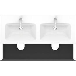 Duravit L-Cube Waschtischunterbau LC625804949 Graphit Matt, 129x55x48,1cm, 2 Schubladen