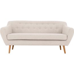 3-Sitzer Home Affaire, B:178cm H:78cm T:73cm, beige, Webstoff, Sofas, "Renne", mit Heftung im Rücken im skandinavischem Stil