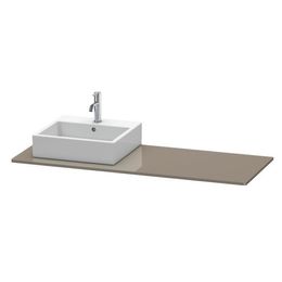 Duravit XSquare Konsole XS060GL8989 140x55cm, mit 1 Ausschnitt, links, Flannel Grey hochglanz