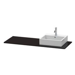 Duravit XSquare Konsole XS060GR4040 140x55cm, mit 1 Ausschnitt, rechts, schwarz hochglanz