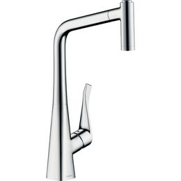 Hansgrohe Metris M71 320 K&uuml;chenarmatur 14820000 chrom, Auslauf schwenkbar, Brause herausziehbar