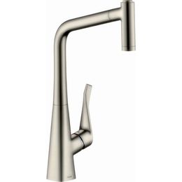 Hansgrohe Metris M71 K&uuml;chenarmatur 320 14820800 Ausziehbrause, 2jet, Edelstahl-optik