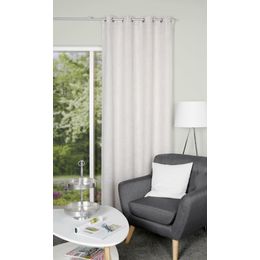 Gardine Home Wohnideen, B:140cm H:245cm, beige, Leinenstruktur, Polyester, Wohnzimmer, Gardinen, "LINORA", DEKO, LEINENSTRUKTUR, UNI, ÖSEN