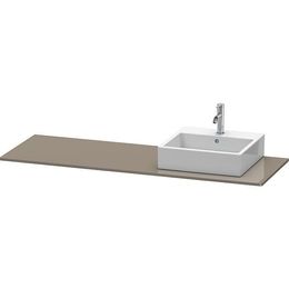 Duravit XSquare Konsole XS060HR8989 160x55cm, mit 1 Ausschnitt, rechts, Flannel Grey hochglanz